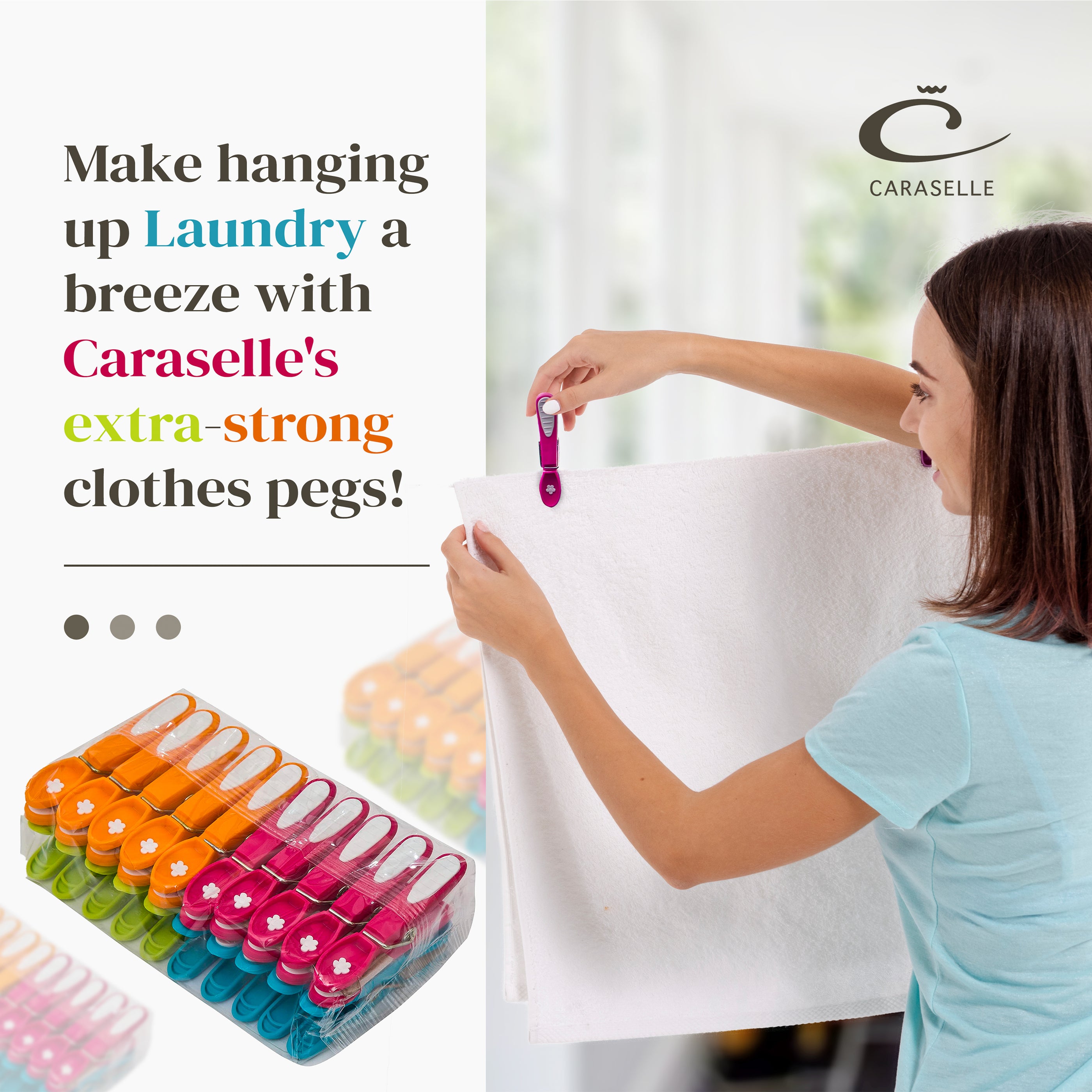 Extra Strong Non-Slip Clothes Line Pegs with Firm Grip for Sheets, Bla ...